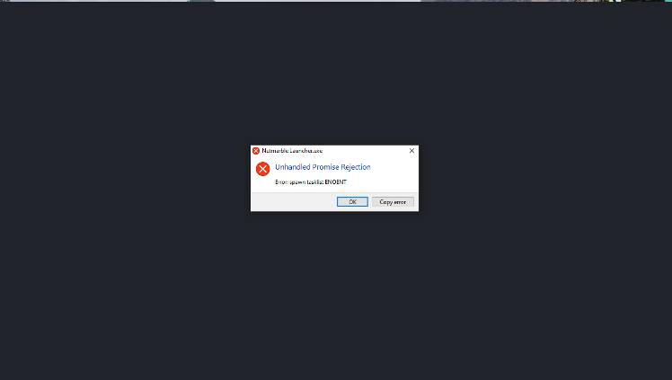 Unhandled promise rejection error: spawn tasklist enoent - Ni no Kuni: Cross Worlds