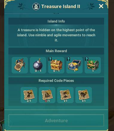 There are two Treasure Islands II mine doesn't register but friends ...