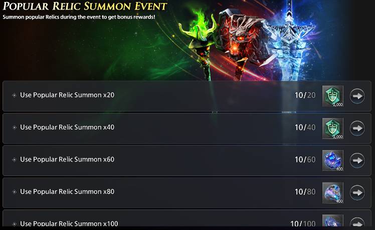 [Event] Popular Relic Summon Event - King Arthur: Legends Rise