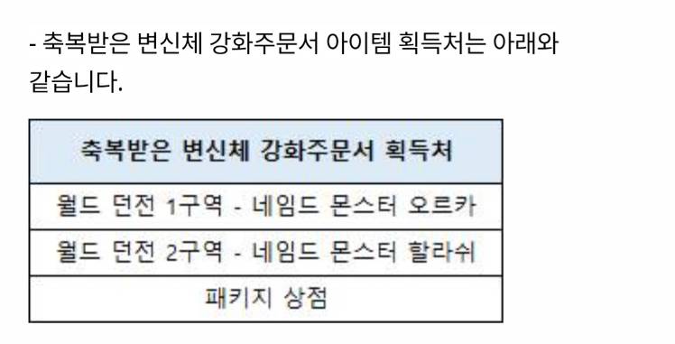 리니지 2 레볼루션 공식 커뮤니티 축복받은 변신 주문서 획득 장소 드셔보신분 Netmarble Forums