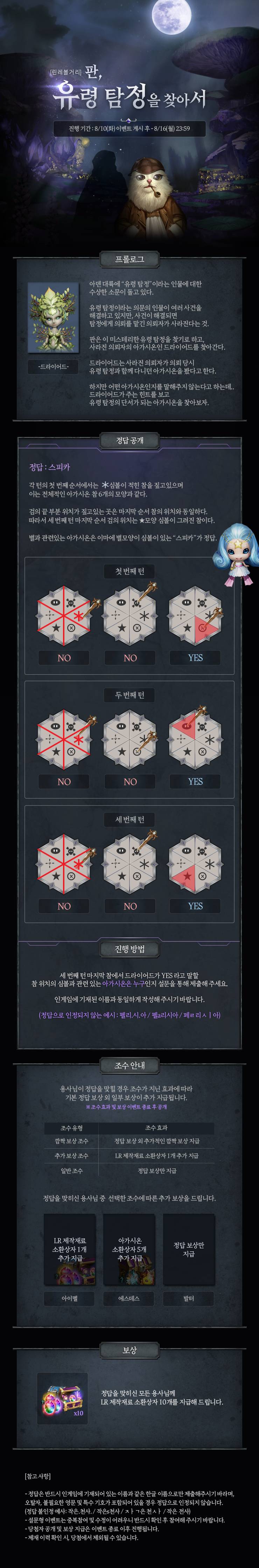 리니지 2 레볼루션 공식 커뮤니티 린레볼거리 1화 판 유령 탐정을 찾아서 이벤트 안내 정답 공개 Netmarble Forums