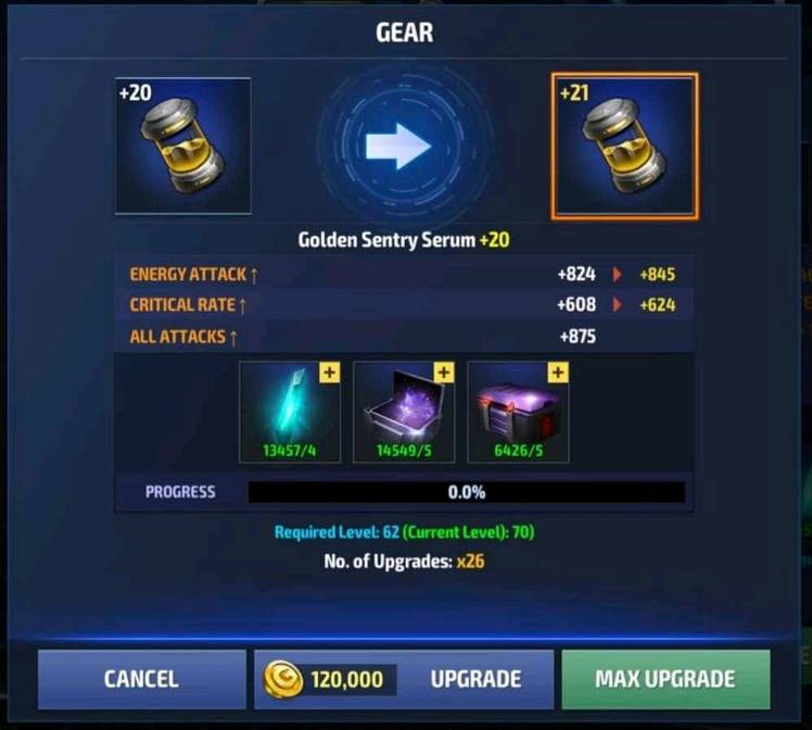 sentry gear cost ccf - MARVEL Future Fight