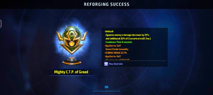 Reforging Successful but just a mighty - MARVEL Future Fight