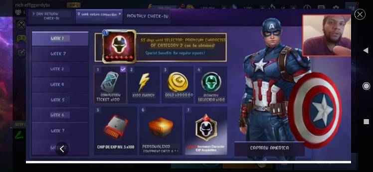 New check in is for regular agents only - MARVEL Future Fight