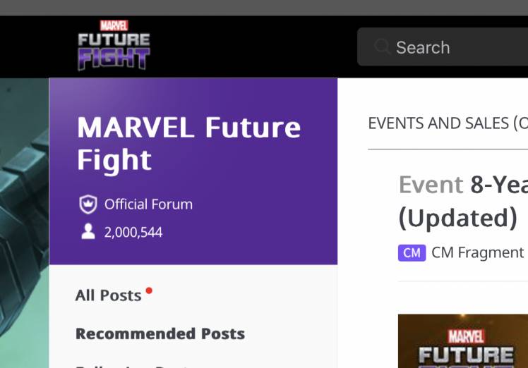 FORUMS HAVE FINALLY REACHED 2 MILLION MEMBERS - MARVEL Future Fight