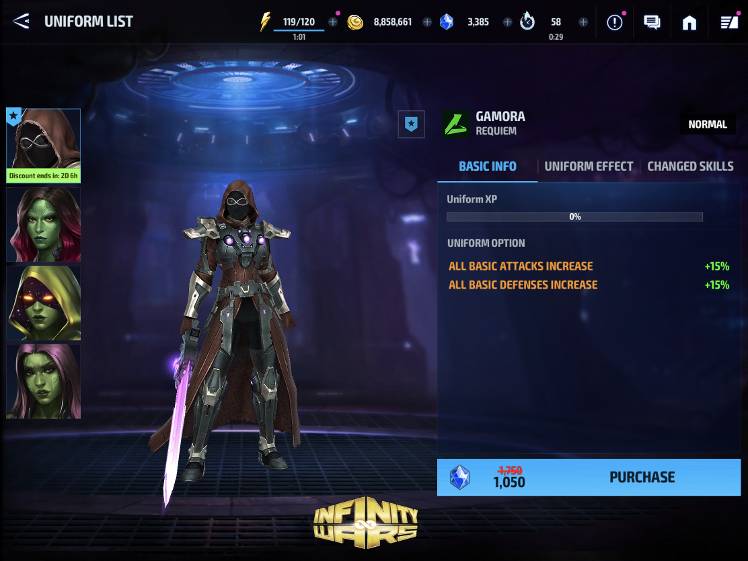 Gamora’s new uniform - MARVEL Future Fight