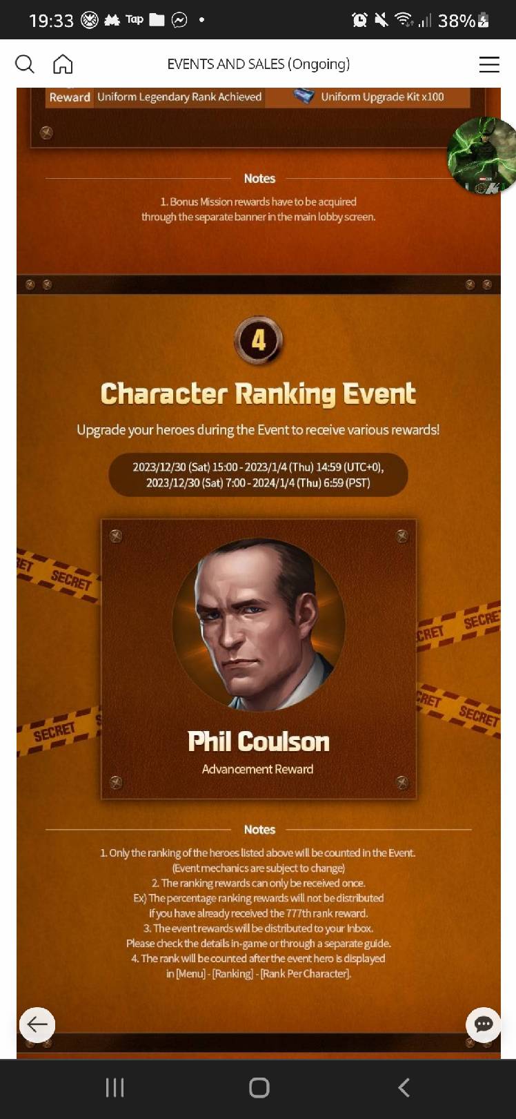 Winter Secret Operations Update Event - MARVEL Future Fight