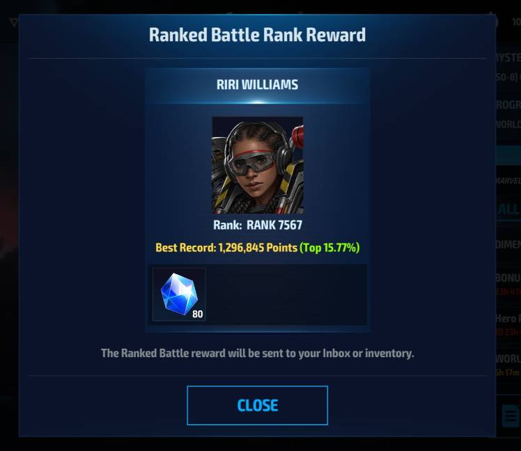 RANK BATTLE REWARD - MARVEL Future Fight