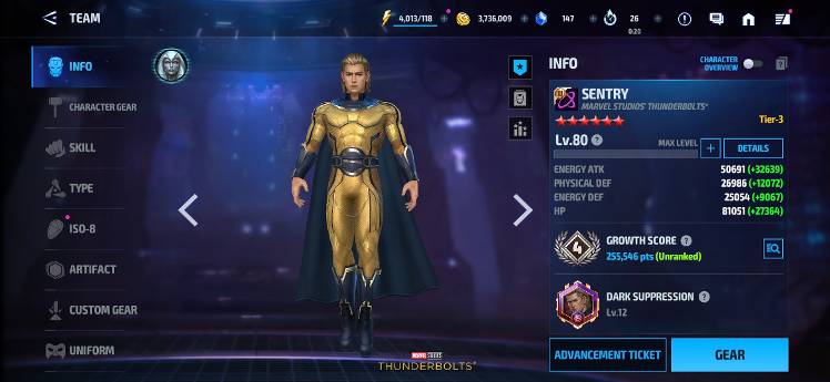 Sentry's looking better each day on my acc - MARVEL Future Fight