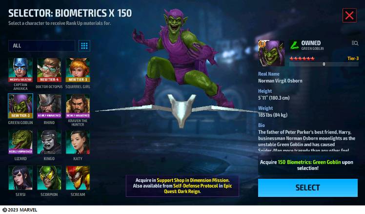 Special Item Usage Guide - MARVEL Future Fight