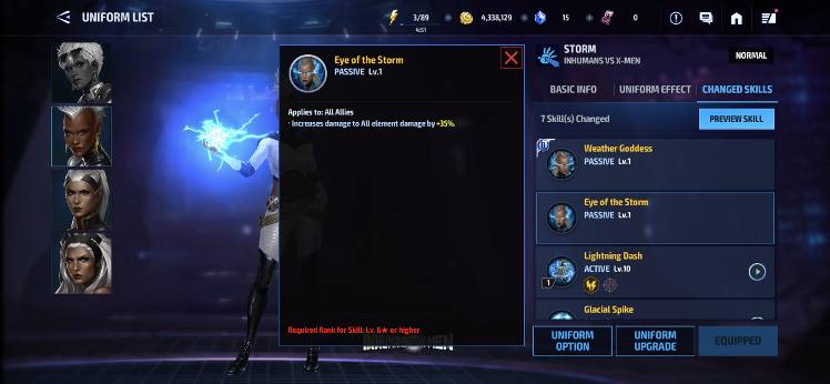 Storm old uni is bugged - MARVEL Future Fight