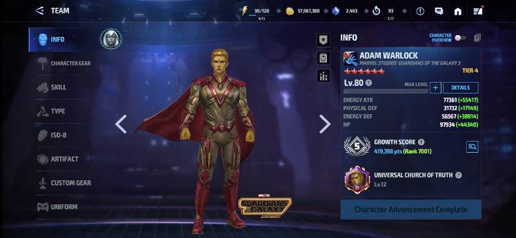 My 6th T4 🥳 (Adam Warlock) New Video Dropping Soon!!! - MARVEL Future Fight