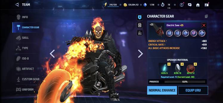 T4 GHOST RIDER. Very Few mats used - MARVEL Future Fight