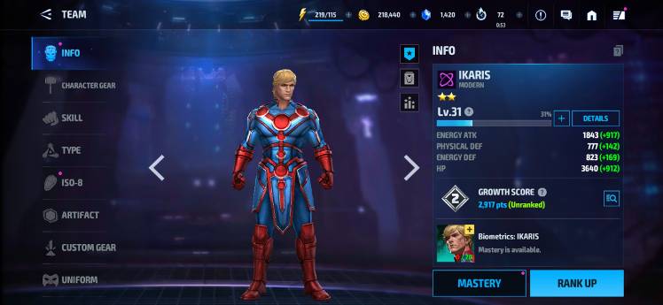 Regarding character building - MARVEL Future Fight