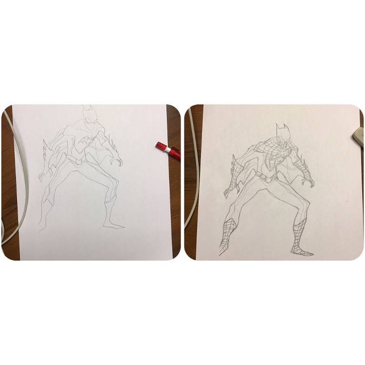 Spider-Man+Batman fusion drawing🪄 - MARVEL Future Fight