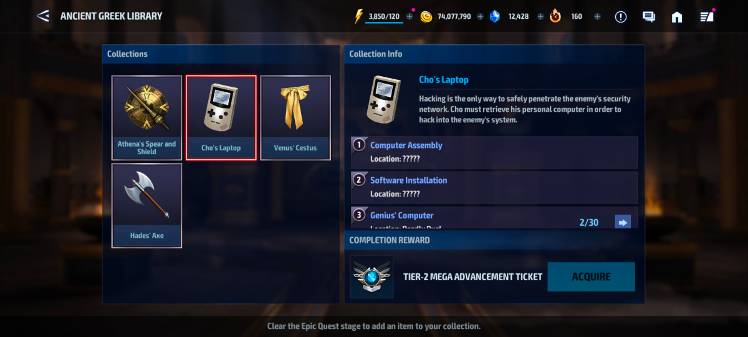 Help me with the collection in Hercules EQ - MARVEL Future Fight