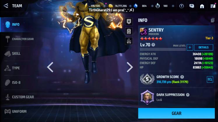 How's my sentry build guys? - MARVEL Future Fight