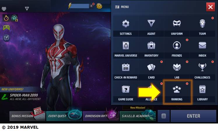 Character Ranking Rewards - MARVEL Future Fight