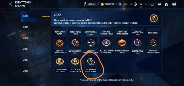 Pre release token - MARVEL Future Fight