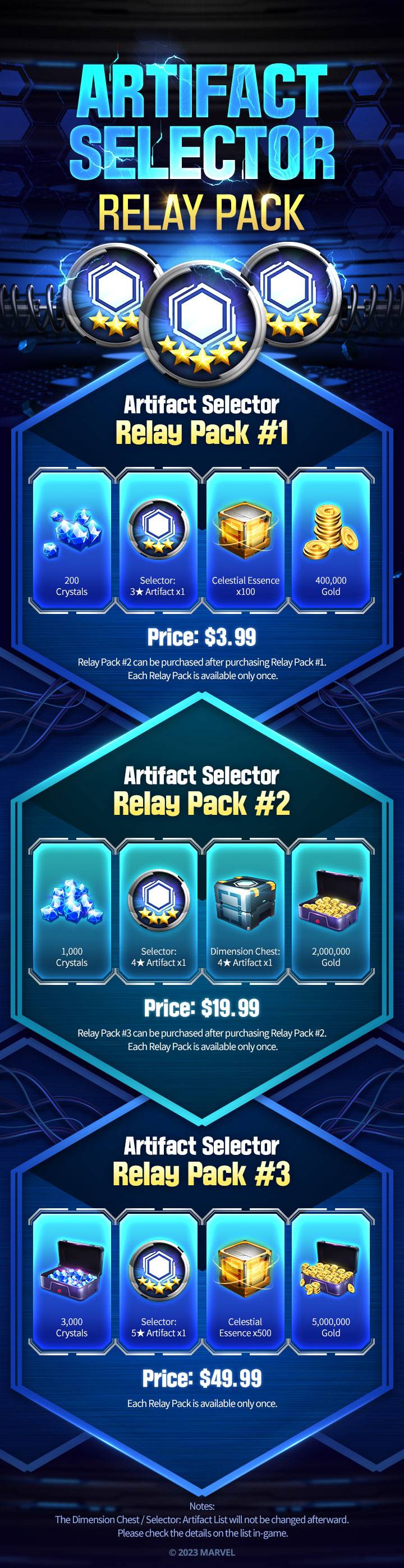 Artifact Selector Relay Pack - MARVEL Future Fight