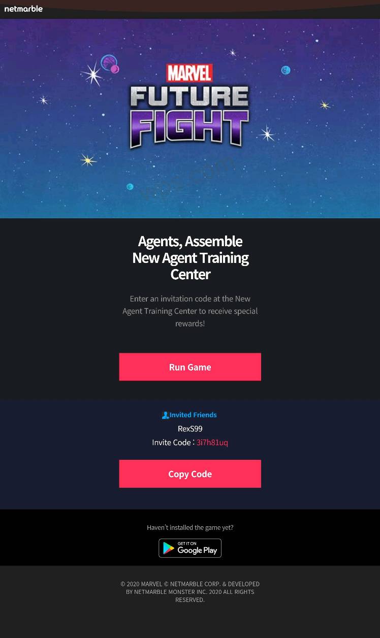New players add code 3i7h81uq - MARVEL Future Fight