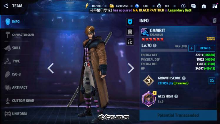 Suggestions needed for improving my Gambit - MARVEL Future Fight
