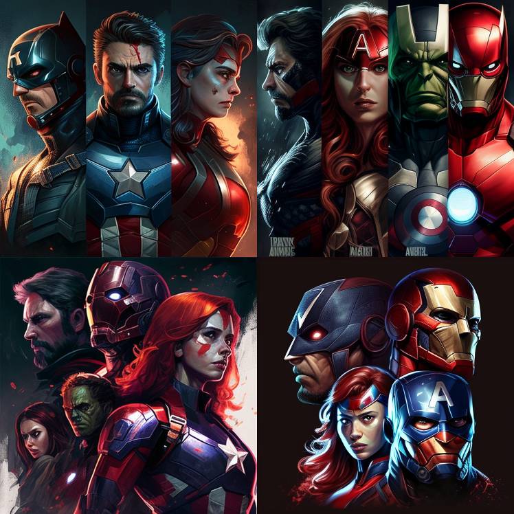 Artificial intelligence draws marvel characters part 2 - MARVEL Future ...
