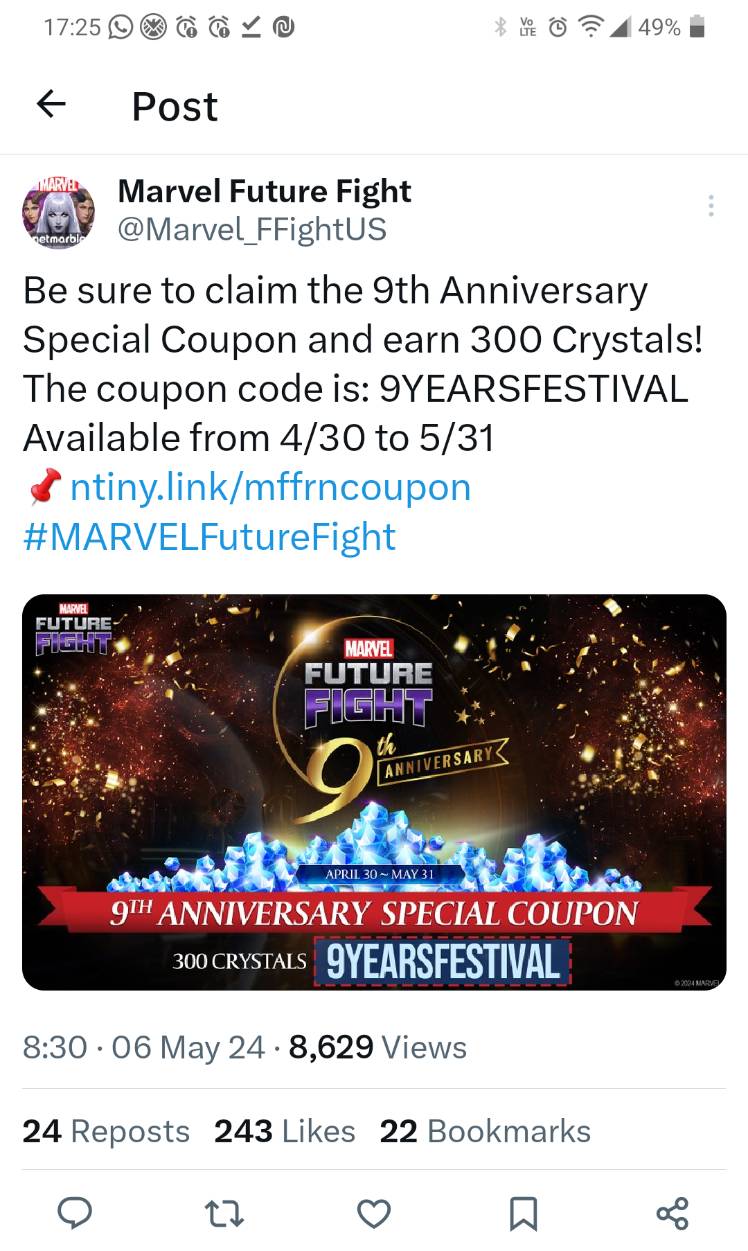 Does this coupon working?? - MARVEL Future Fight