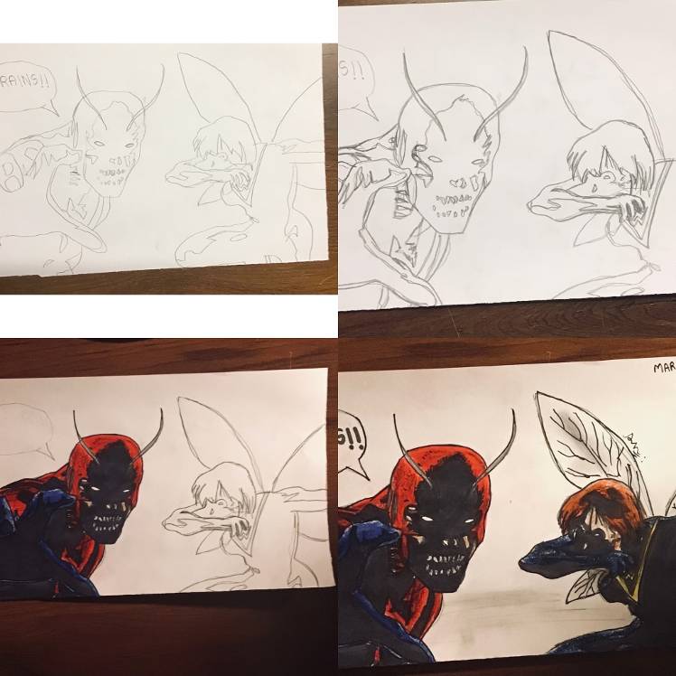 Drawing: Hank Pym and Wasp(Marvel Zombies) - MARVEL Future Fight