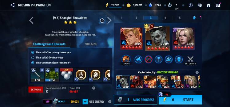 3 speed type & 3 combat type characters - MARVEL Future Fight