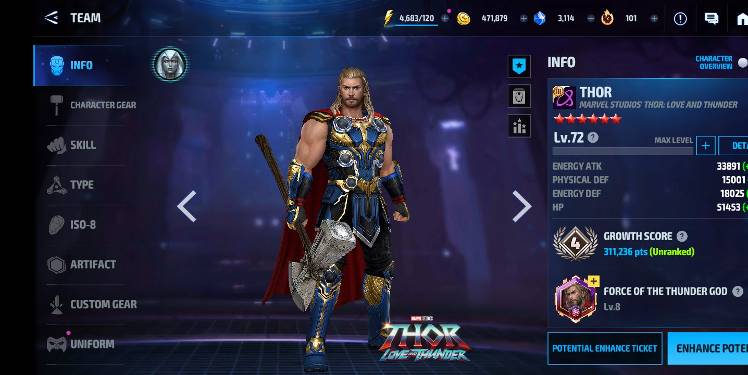 Finally i clear Wbl Knull and Level up Thor with Lv72🤩🤩🤩 - MARVEL Future Fight