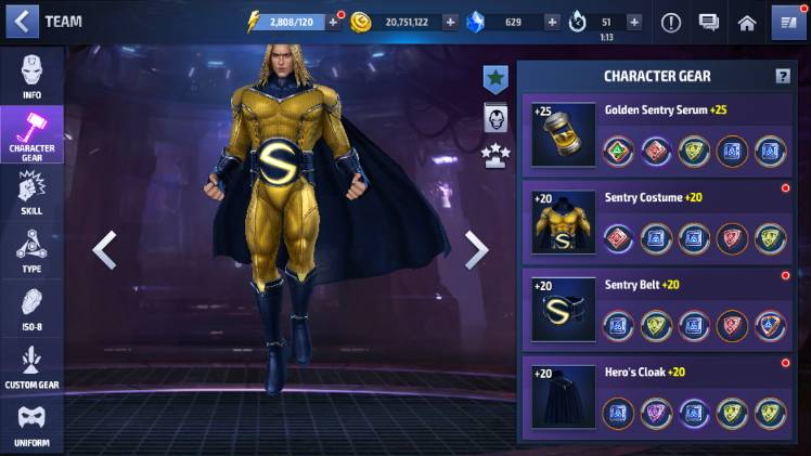 What does my sentry lack? - MARVEL Future Fight