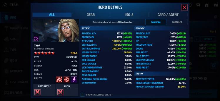 My Thor Build Review!! ⚡⚡☄️☄️ - MARVEL Future Fight