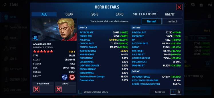 Adam Warlock T3 build cost and Showcase. - MARVEL Future Fight