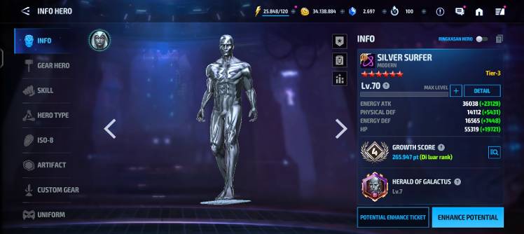 how about silver surfer in F4 newest movie - MARVEL Future Fight