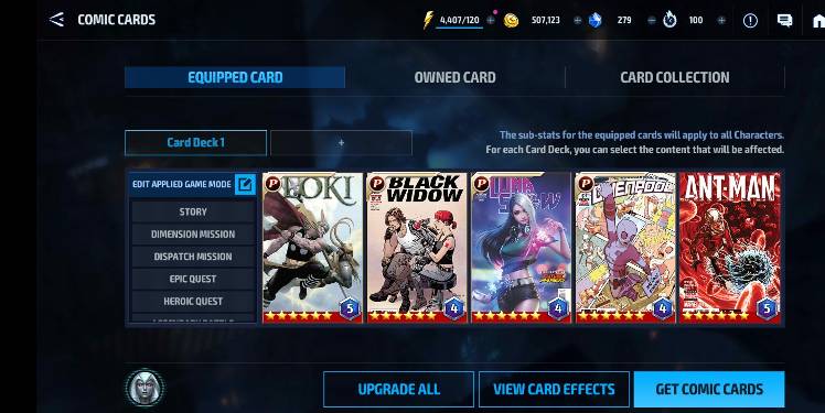 My Lobby And my Premium comic Cards 4 😍😍 - MARVEL Future Fight