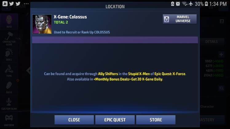 Does anyone know how to farm Colosus bio? Except monthly bonus - MARVEL ...