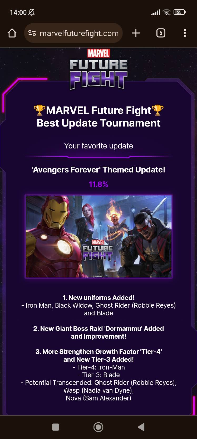 [ Best Update Tournament/ Mister Azure] - MARVEL Future Fight
