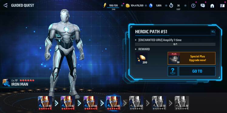 Can't get past task #51 combine uru - MARVEL Future Fight