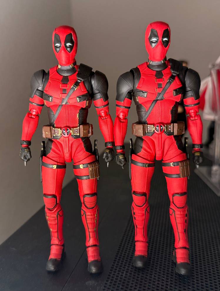 Did some touch ups on the gold parts on Deadpool (Left one). And ...