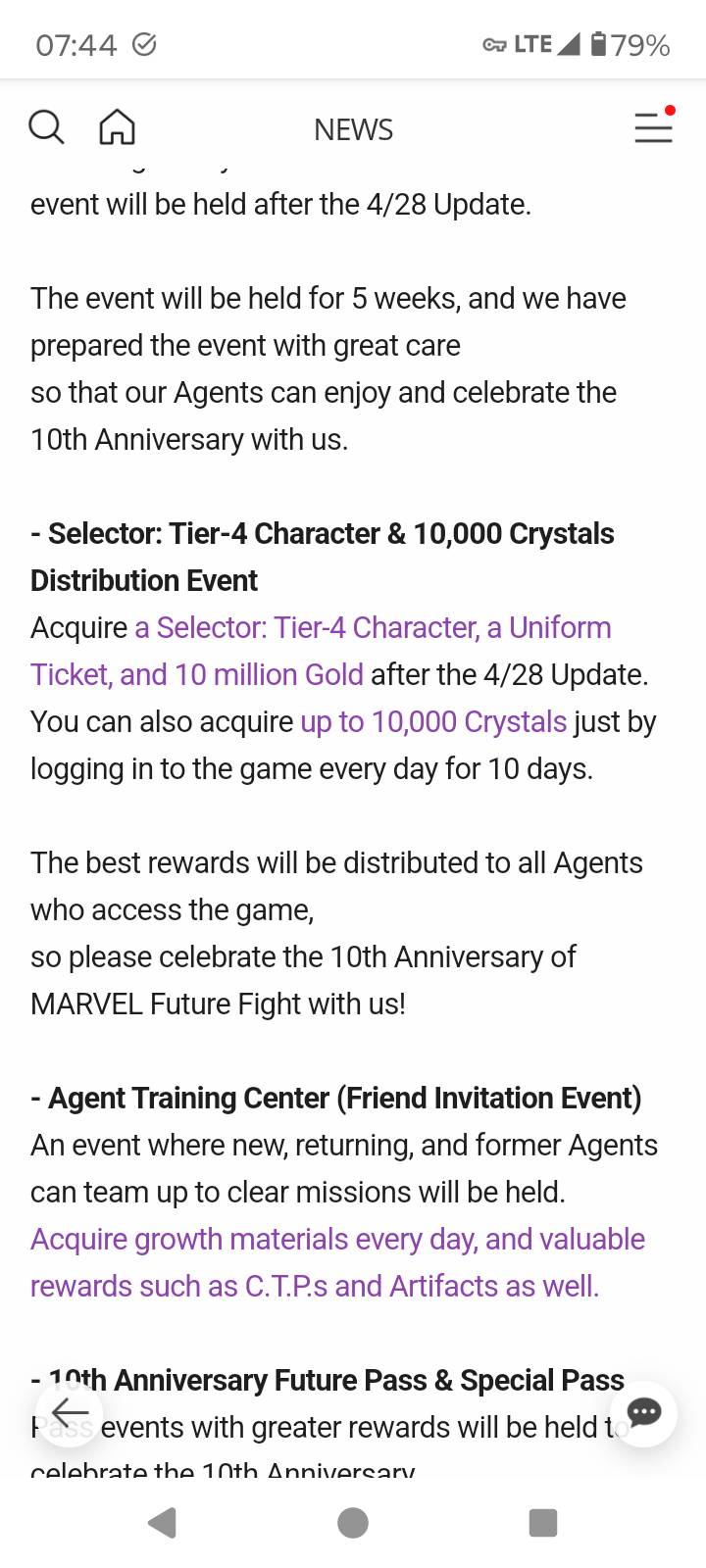 Nice everybody is getting 10k crystals and a free tier4 - MARVEL Future Fight