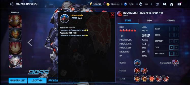 Hulk-buster's lead for Ironman - MARVEL Future Fight