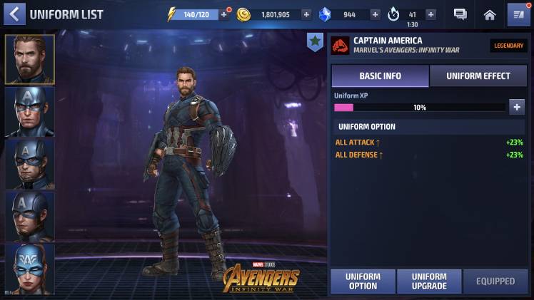 Captain America Build Support - MARVEL Future Fight