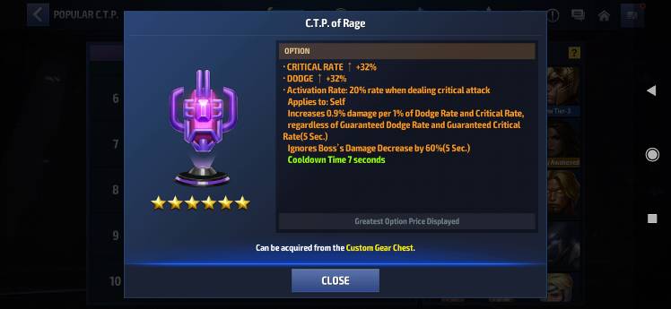 CTP GUIDE (Max Roll and Good Roll for Every CTP) - MARVEL Future Fight
