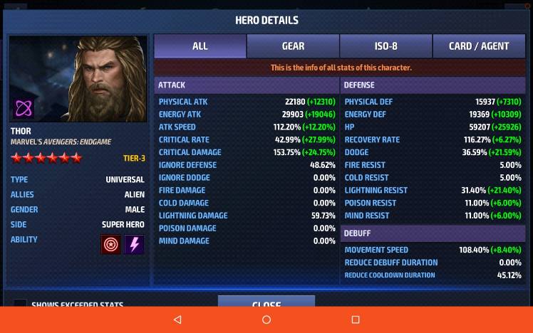 Build of Thor T3 - MARVEL Future Fight