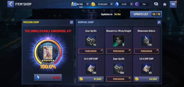Item shop - MARVEL Future Fight