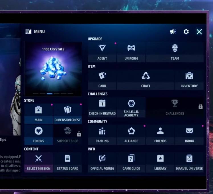 New MENU.... - MARVEL Future Fight