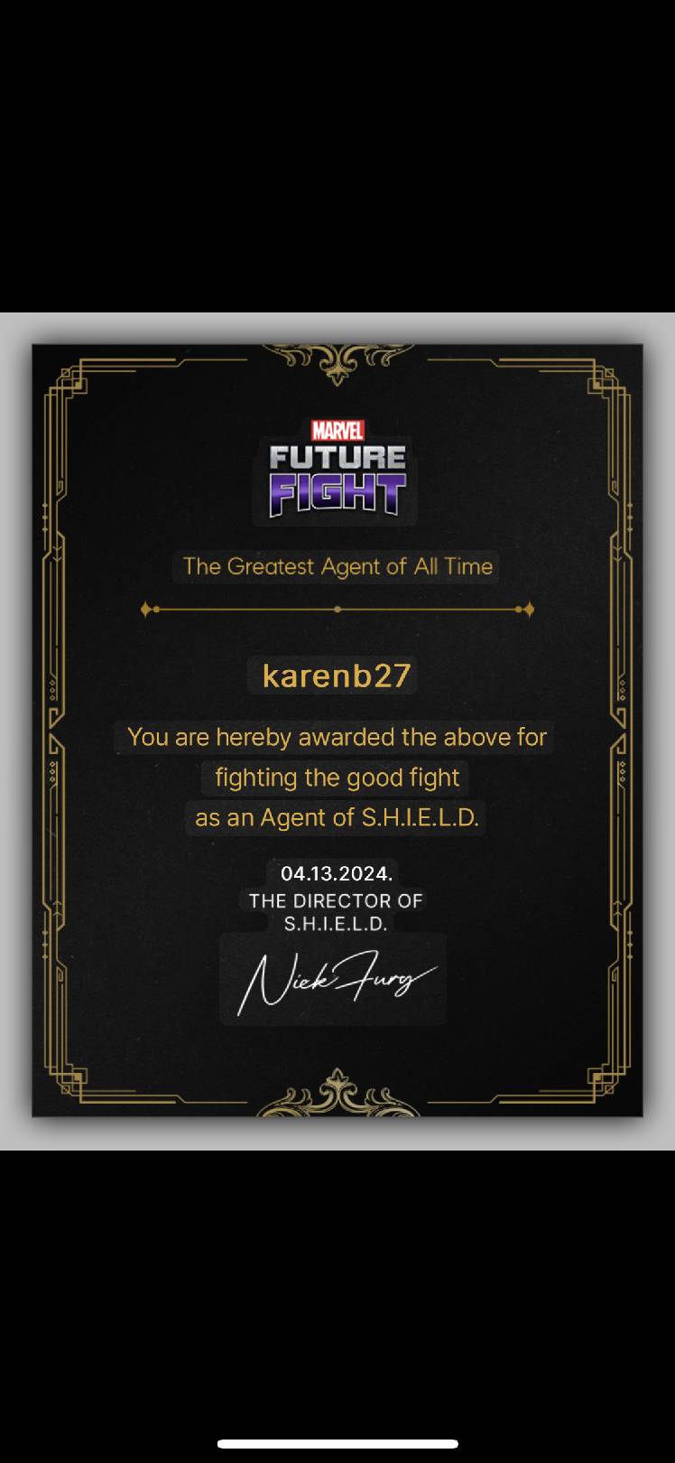 [ Agent Awards to You! / karenb27 ] - MARVEL Future Fight
