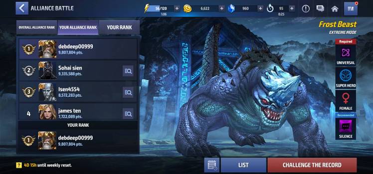 Take Down the Raging Frost Beast! Event - MARVEL Future Fight