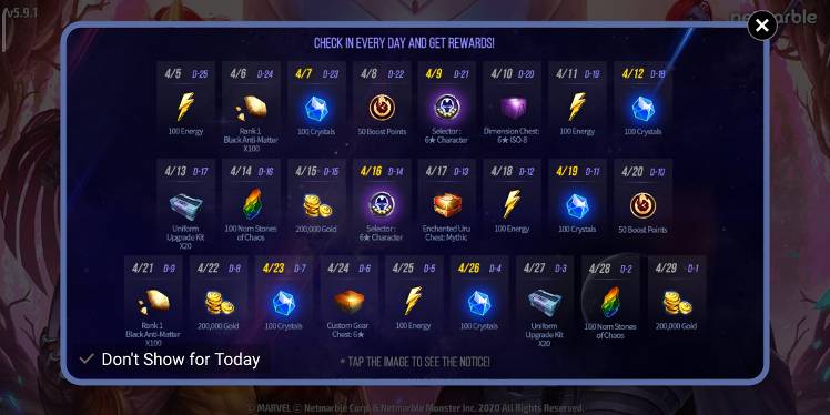 Mff 5th anniversary reward's - MARVEL Future Fight